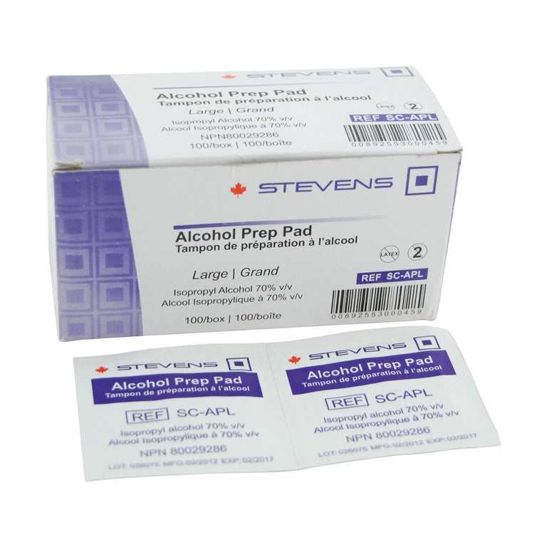 Stevens Alcohol Prep Pads - Large/100 per box | Healthcare Shops
